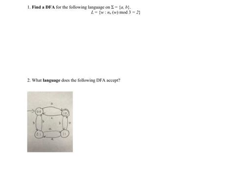 Solved 1 Find A Dfa For The Following Language Solutioninn