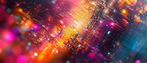 Exploring The Intricate Textures Of Quantum Computing Chips And Their Crystalline Circuits Stock