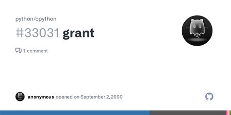 Grant Issue 33031 Python Cpython GitHub
