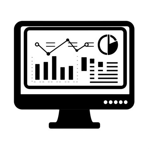 modern monitor displaying graph chart business analysis concept design