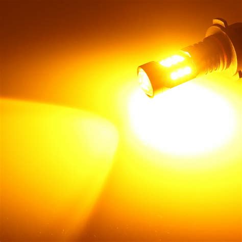 JDM ASTAR 2x 1600LM 2504 Amber 27 SMD LED Fog Light Bulbs 3000K Yellow