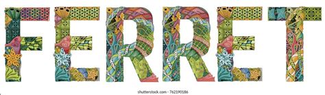 Word Belief Vector Decorative Zentangle Object เวกเตอร์สต็อก ปลอดค่า