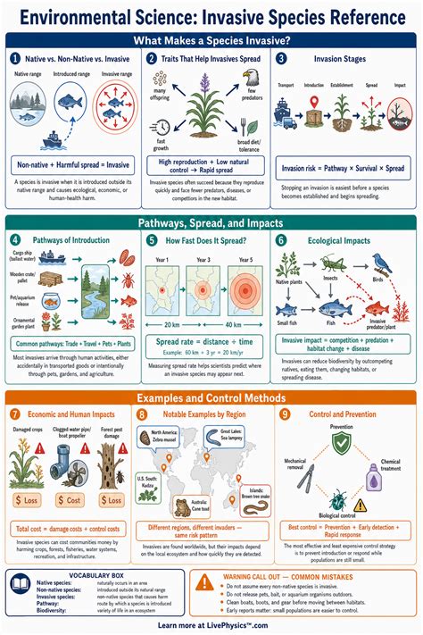 Invasive Species Reference Cheat Sheet Livephysics™