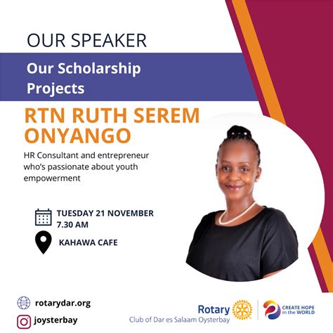 Our Scholarship Projects Presented By Rtn Ruth Serem Onyango Rotary Club Of Dar Es Salaam