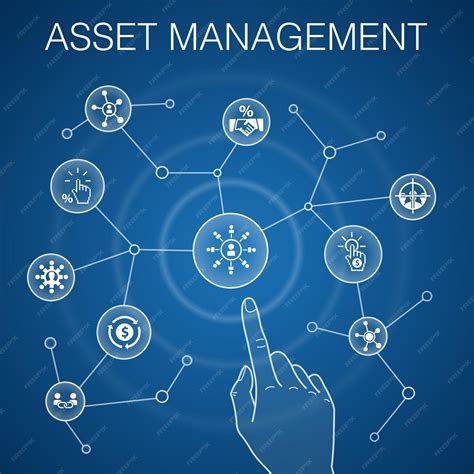 Premium Vector Asset Management Concept Blue Background Audit