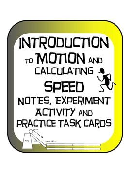 Introduction To Motion And Calculating Speed Experiment Task Cards Bundle Calculating Speed