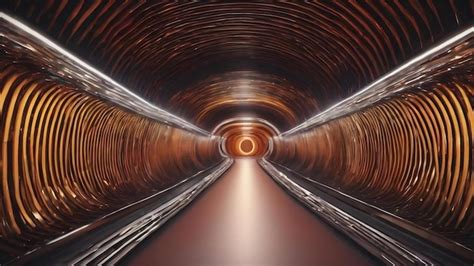 Premium Photo Spiral Metal Curve Tunnel 3d Rendering