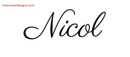 Classic Name Tattoo Designs Nicol Graphic Download Free Name Designs