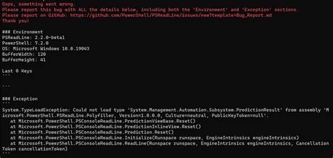 Exception After PowerShell 7 2 0 Upgrade Issue 3028 PowerShell