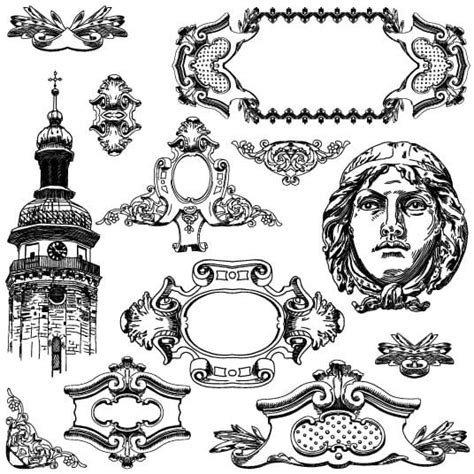 흑백 장식 패턴 테두리 벡터 Eps Uidownload