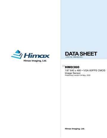 Himax Hm Vga Fps Cmos Image Sensor Data Sheet Manualzz