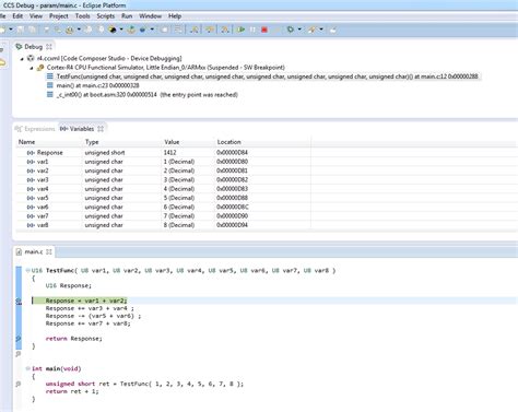 Ccs Bug In Viewing Function Parameters Code Composer Studio Forum