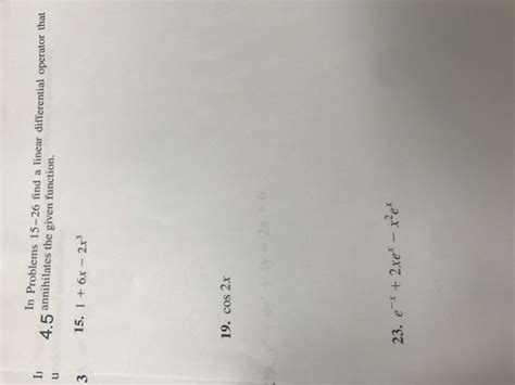 solved in problems 15 26 find a linear differential operator
