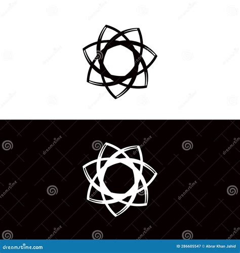 Black And White Circle Vector Logo Template Stock Vector Illustration
