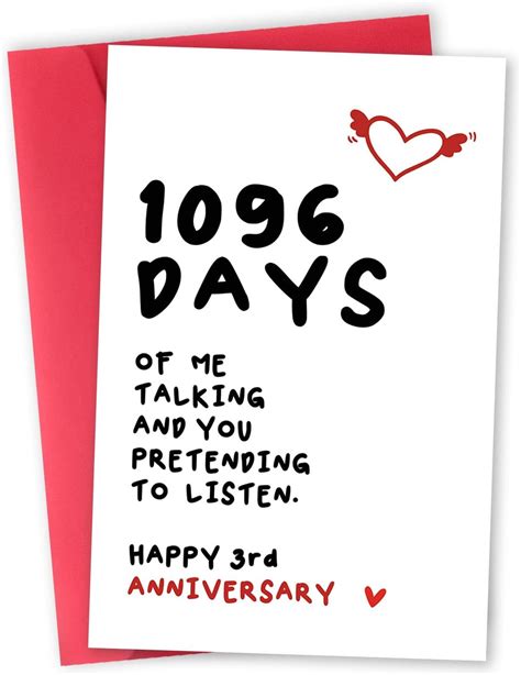 Mmuue Sweet 3 Year Anniversary Cards Ts For Him Her