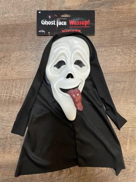 Scream Ghostface Scary Movie Whassup Tongue Stoned Mask New Wassup £