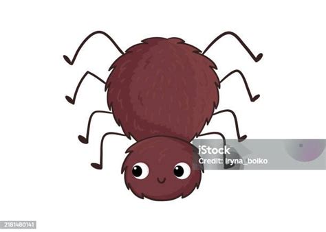 흰색 배경에 귀여운 거미 만화 스타일에 곤충과 벡터 그림 거미에 대한 스톡 벡터 아트 및 기타 이미지 거미 곤충 공포