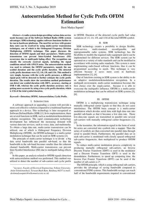 Pdf Autocorrelation Method For Cyclic Prefix Ofdm Estimation