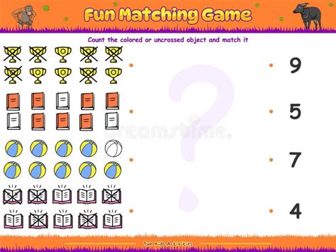 count the colored or uncrossed objects part one stock vector