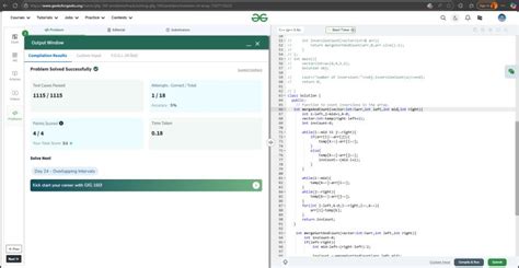 gfg160daysofcode geeksforgeeks codingchallenge countinversions