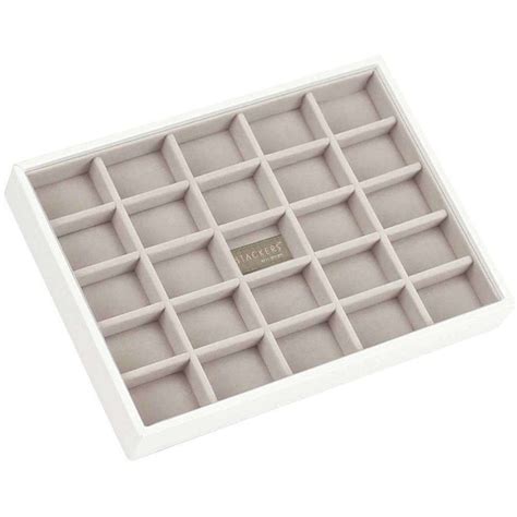 White Grey Womens Stackers Classic 25 Section Earrings Box Kj Beckett
