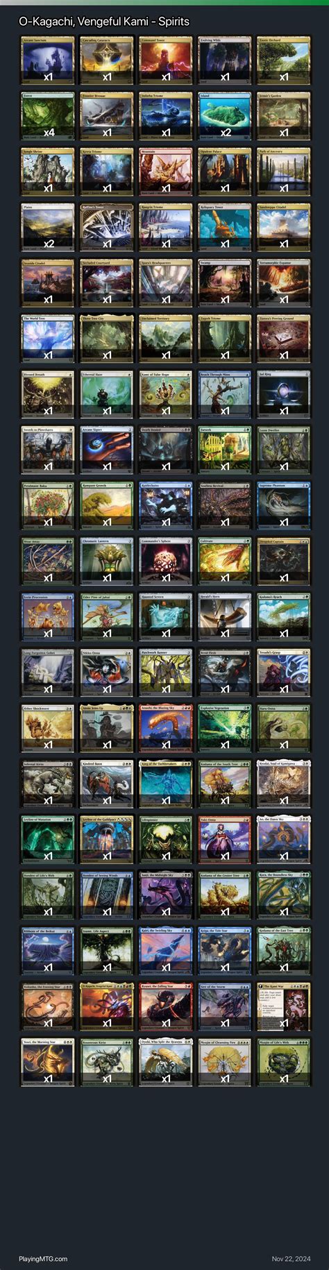O Kagachi Vengeful Kami Spirits Magic The Gathering Deck