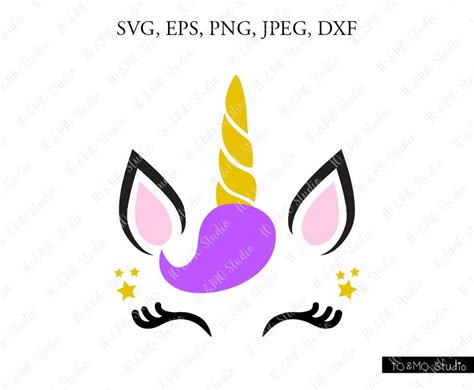 Svg De Unicornio Unicornio Cabeza Svg Prediseñadas De Etsy