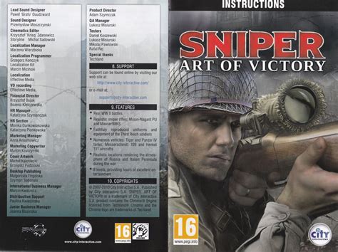 Sniper: Art of Victory cover or packaging material - MobyGames