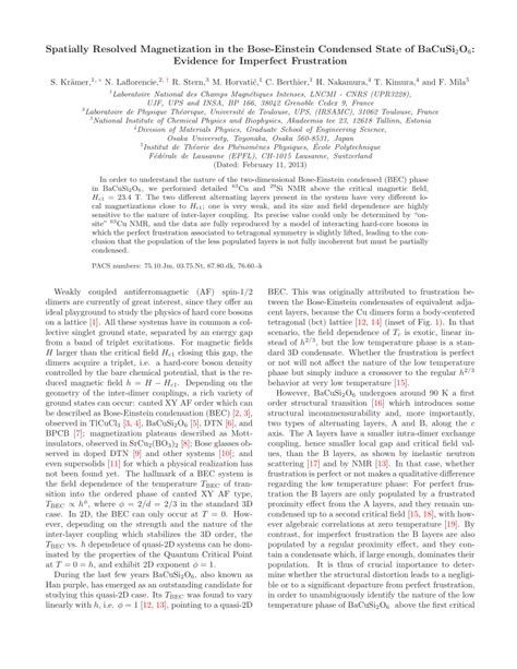 Pdf Spatially Resolved Magnetization In The Bose Einstein Condensed