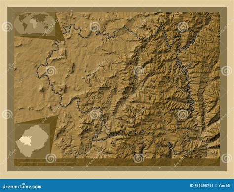 Maseru Lesotho Physical Major Cities Stock Illustration