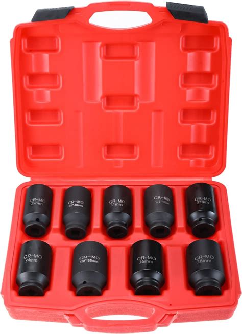 Amazon Com KUNTEC 1 2 Inch Drive Deep Impact Axle Hub Socket Set Metric 29mm 38mm Tools