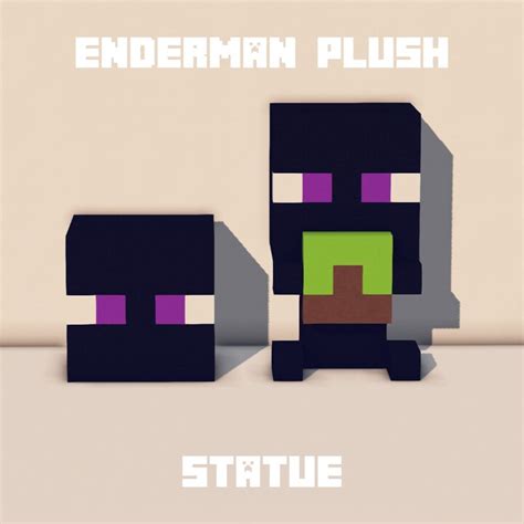 Cute Enderman Head And Sitting Statue Minecraft Map