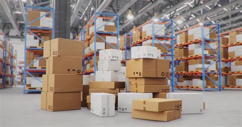 3d 그림 패키지 배달 소포 운송 시스템 개념 창고 중간에 있는 판지 상자 더미 깔판 선반에 마분지 상자를 가진 창고 거대한 창고 사진 Unsplash의 트럭 이미지