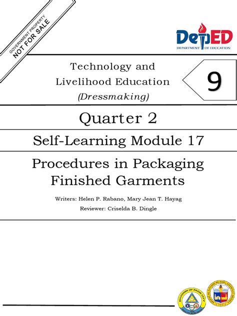 Tle Dressmaking9 Q2 M17 Pdf Packaging And Labeling Clothing