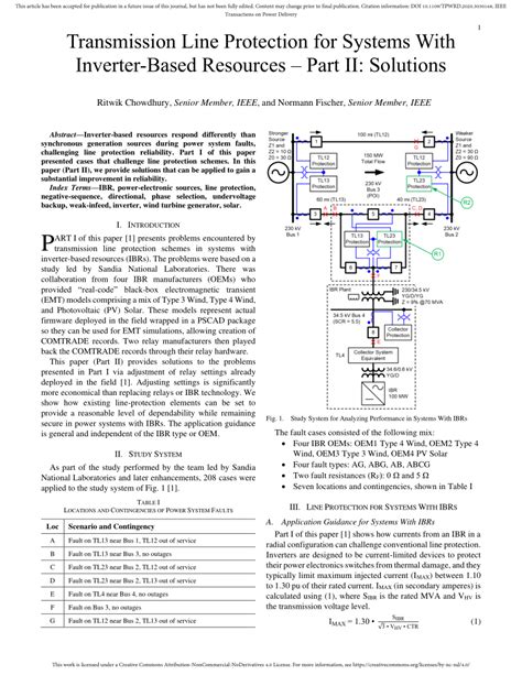Pdf Transmission Line Protection For Systems With Inverter Based