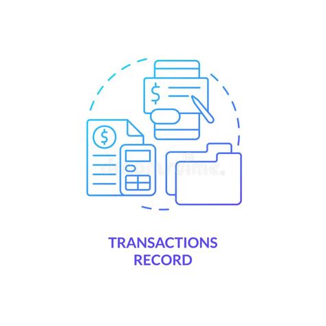 Transactions Record Blue Gradient Concept Icon Stock Vector Illustration Of Bookkeeping