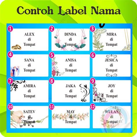 Jual Stiker Label Nama Karakter Motif Custom Shopee Indonesia