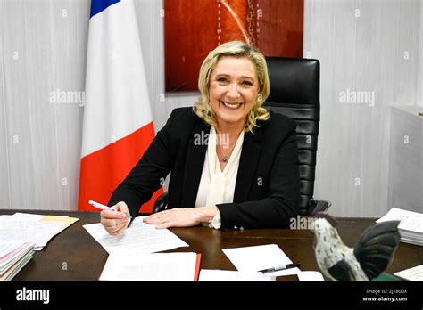 Marine Le Pen Candidate Of The Political Party Le Rassemblement