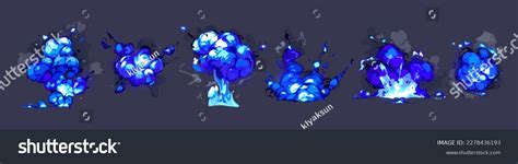 Blue Fire Explosion Ui Animation Sprite Stock Vector Royalty Free 2278436193 Shutterstock
