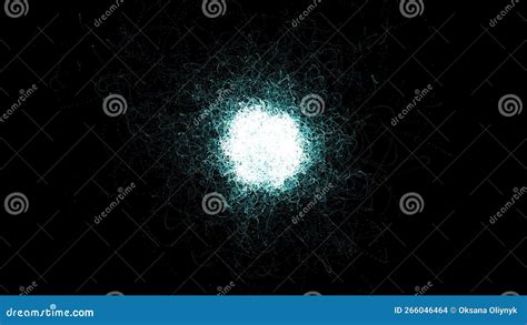 Electric Explosion On Black Background Science Concept Stock