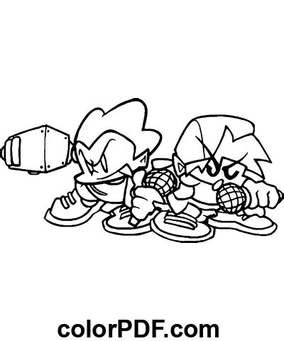 Pico And Babefriend From Friday Night Funkin Coloring Pages And Books In PDF