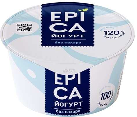Йогурт Epica Натуральный 6% 130г - купить с доставкой в Vprok.ru ...