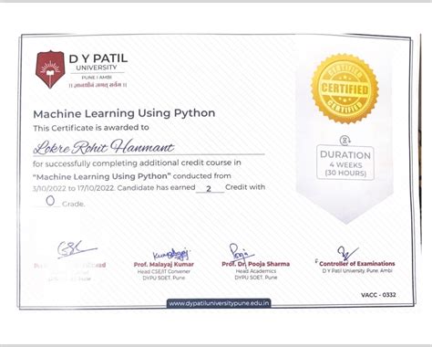 completed machine learning course rohit lokre posted on the topic
