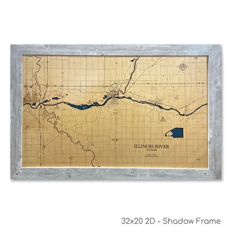 Illinois River Map Custom Wood Map 3d Wall Art Contour Map Etsy