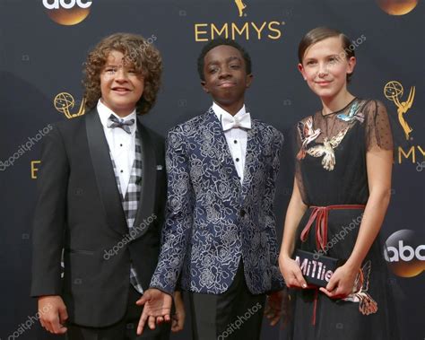 Gaten Matarazzo Caleb Mclaughlin Millie Bobby Brown Stock Editorial