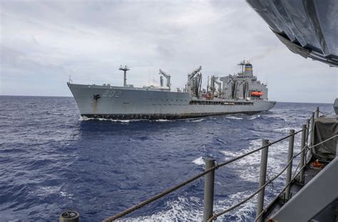 Dvids Images Uss Shiloh Conducts Replenishment At Sea With Usns