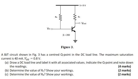 Solved V 9v Rb Rc Vout Vino B 200 Figure 3 A Bjt