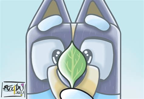 Bluey Looking At Leaf By Stephdraws40 On Deviantart