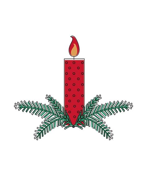 Ilustração Em Vetor De Vela De Natal Vetor Premium