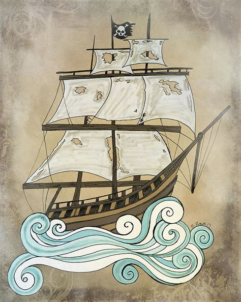 Ghost Pirate Ship Sketch